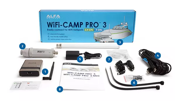Alfa WiFi CampPro 3 Wireless Extender package